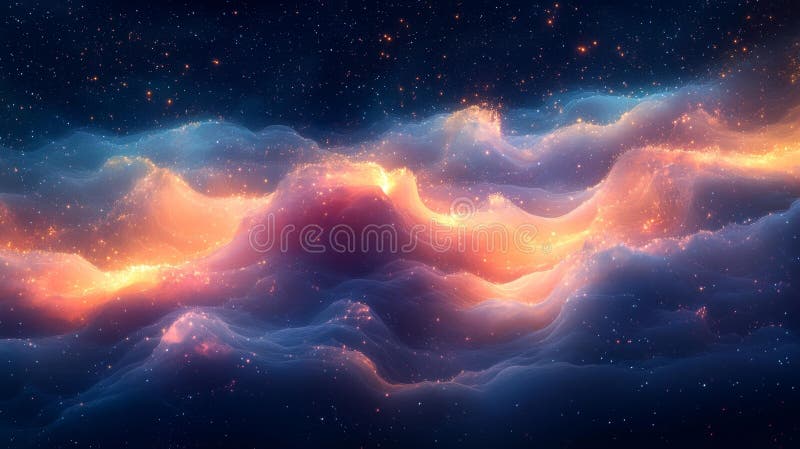 Cosmic Waves in a Starry Universe Generative AI Stock Illustration ...