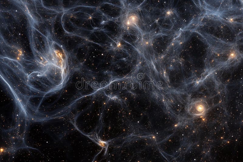 Cosmic Web of Galaxies stock illustration. Illustration of cosmic ...