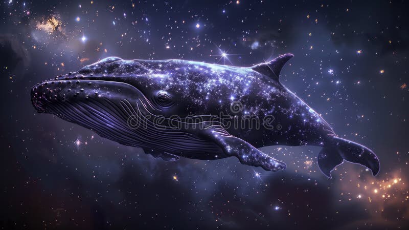 Cosmic Whale: a Celestial Journey through the Stars. Stock Photo ...