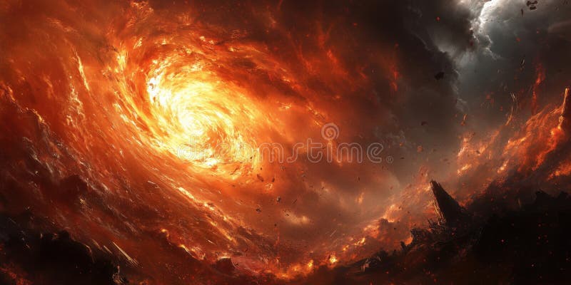 Cosmic Whirlpool of Fire and Destruction in a Dramatic Celestial ...
