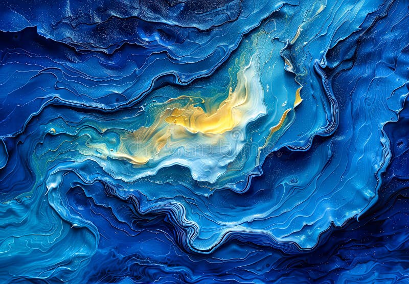 A Cosmic Whirlwind of Blue and Gold Stock Image - Image of universe ...