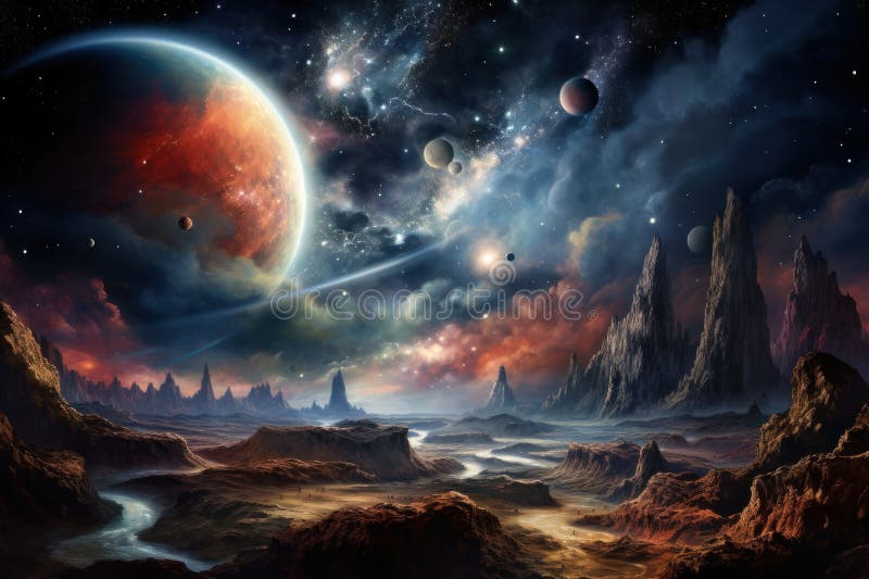 Cosmic Wonders. Astronomy in Action Stock Illustration - Illustration ...