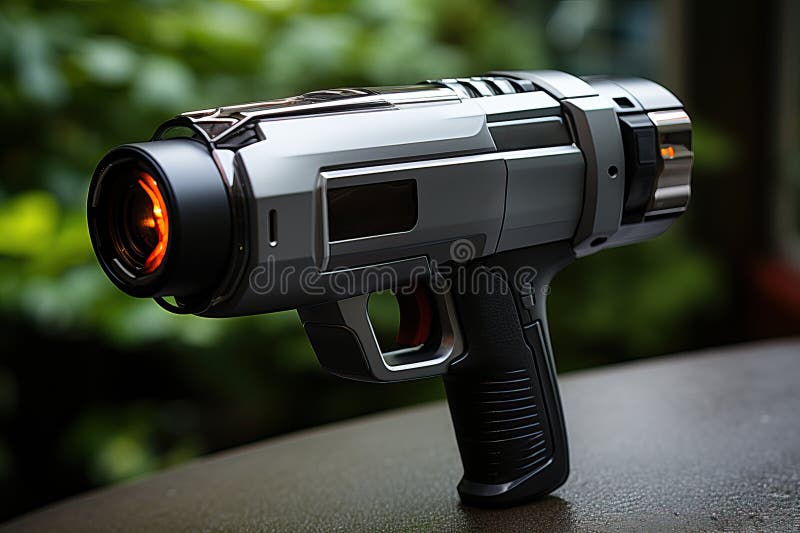 Cosmo Gun from the Future Close-up. Stock Illustration - Illustration ...