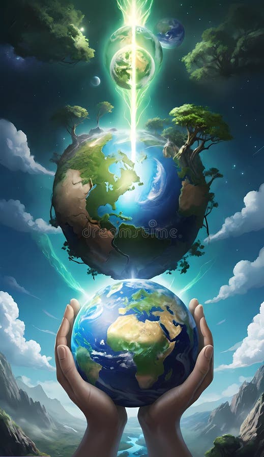 Cosmology of many worlds stock illustration. Illustration of planet ...