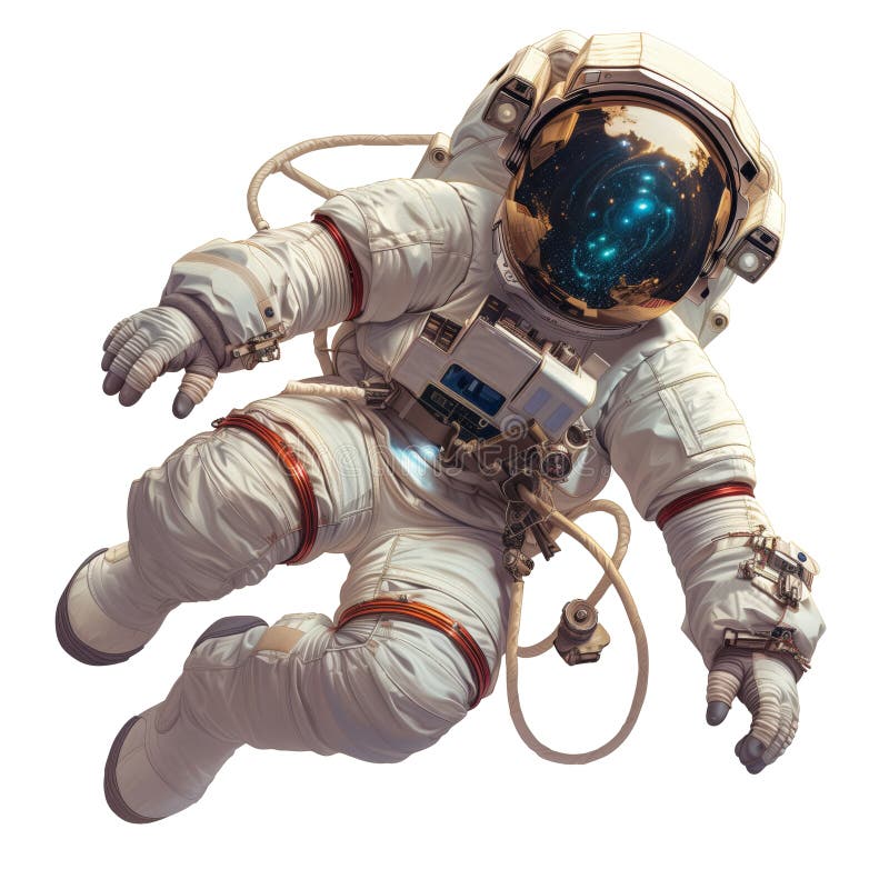 An Cosmonaut in a Protective Suit. an Astronaut in Low-Earth Orbit in ...