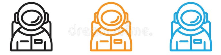 Cosmonaut Vector Logo Set Collection for Web App Ui Stock Vector ...