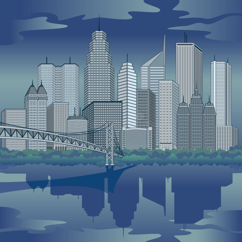 Cosmopolitan City stock vector. Illustration of evening - 9722185