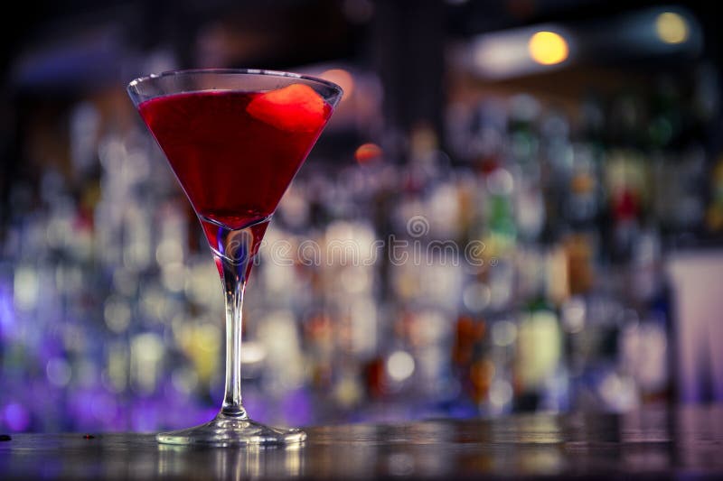 Cosmopolitan Cocktail on the Bar Stock Image - Image of refreshment ...