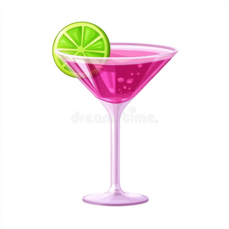 Cosmopolitan Cocktail Hand-drawn Comic Illustration. Cosmopolitan Stock ...