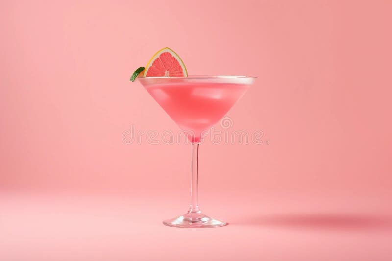 Cosmopolitan Cocktail a Pink Cocktail with a Slice of Watermelon on the ...