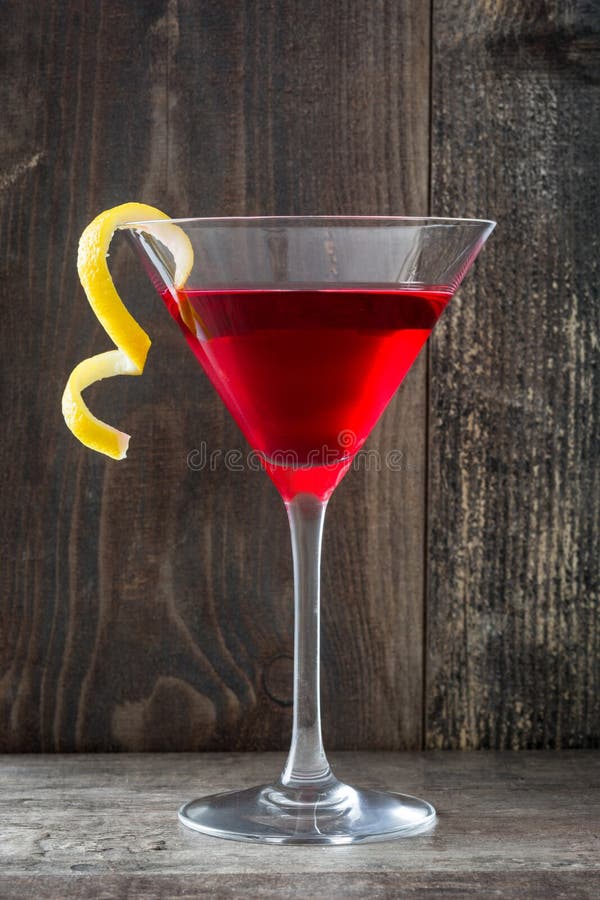 Cosmopolitan Cocktails on Rustic Wood Stock Photo - Image of booze ...
