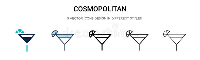 Cosmopolitan Icon in Filled, Thin Line, Outline and Stroke Style ...