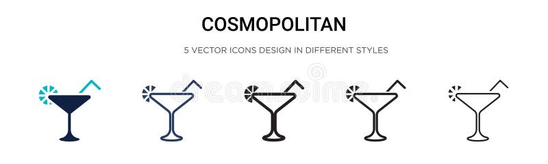 Cosmopolitan Icon in Filled, Thin Line, Outline and Stroke Style ...