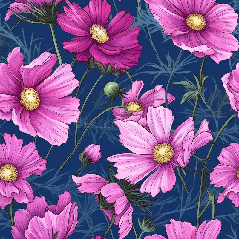 Cosmos Closeup, Background. Seamless Background. Generative AI Stock ...