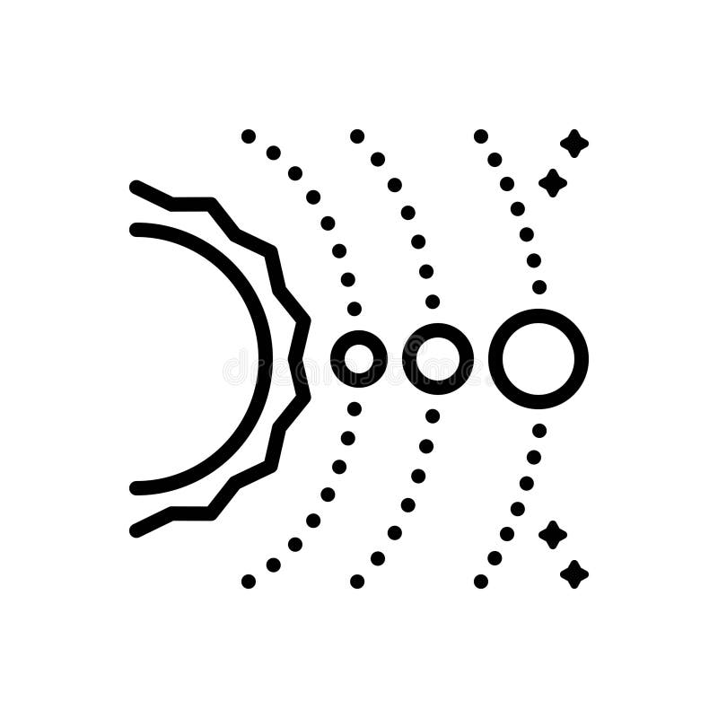 Black Line Icon for Cosmos, Solar System and Comets Stock Illustration ...