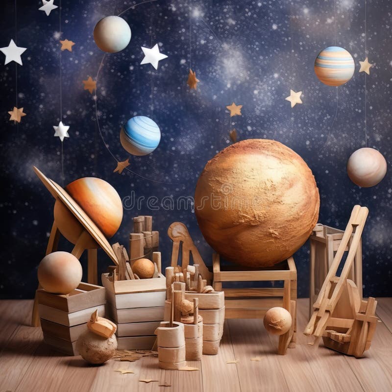 Cosmos Magic Sky and Planets Pattern with Stars Smash Cake Backdrop ...