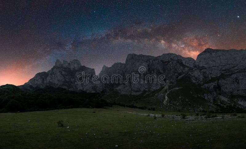Cosmos in the mountains stock image. Image of landscape - 145314809