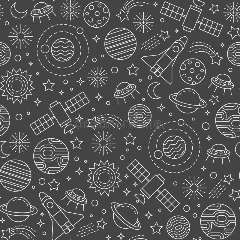 Cosmos pattern stock vector. Illustration of moon, sketch - 106206813