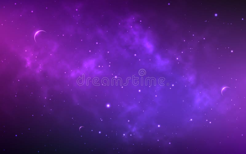 Cosmos Planets. Realistic Starry Nebula. Beautiful Stardust Effect ...