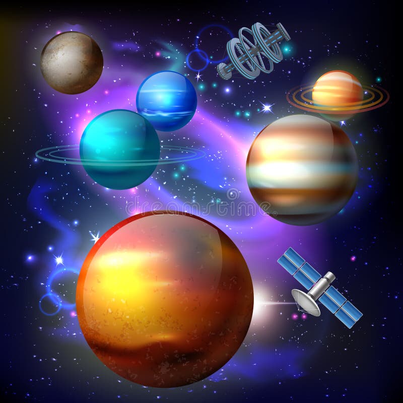 Realistic Planets Set stock vector. Illustration of planet - 49732358