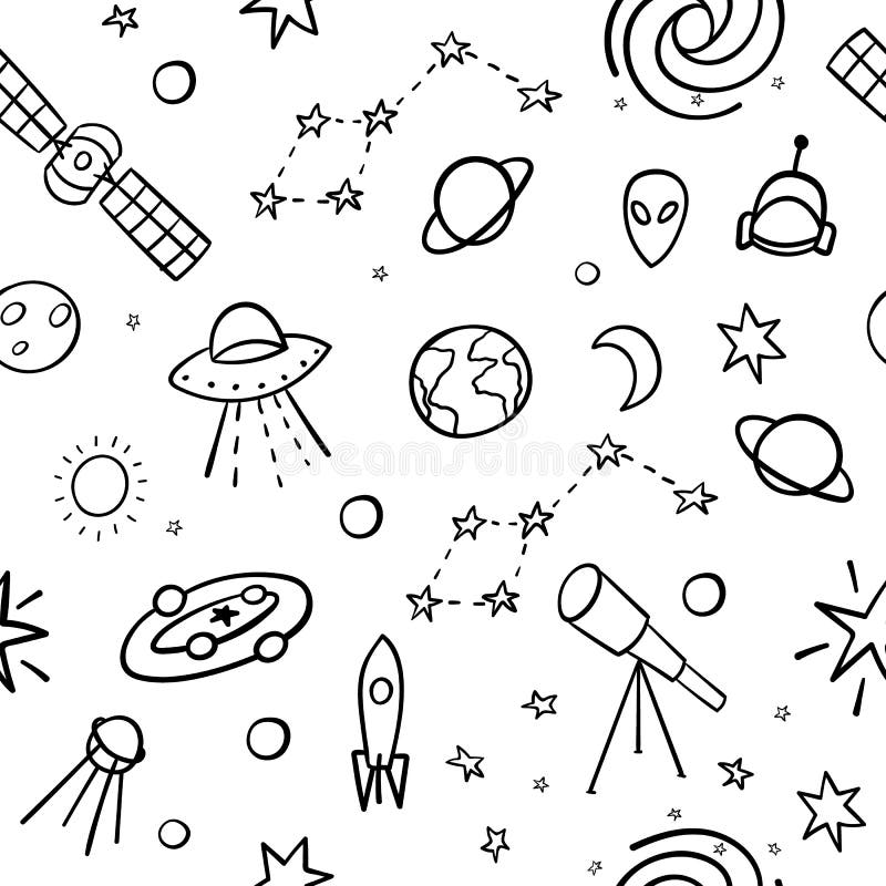 Cosmos Space Astronomy Simple Seamless Pattern Stock Illustration ...