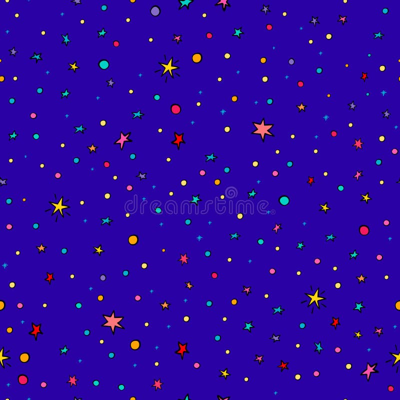 Cosmos Space Astronomy Simple Seamless Pattern Stock Illustration ...
