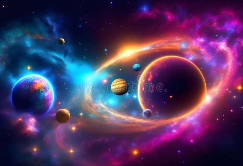 Neon Universe Pattern Cosmos Stock Illustrations – 2,393 Neon Universe ...