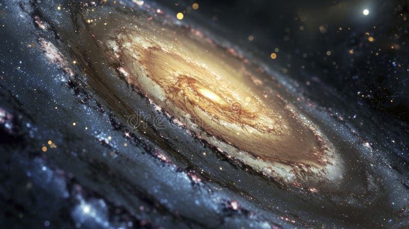 Cosmos, Space and Spiral Universe on Black Background with Light ...