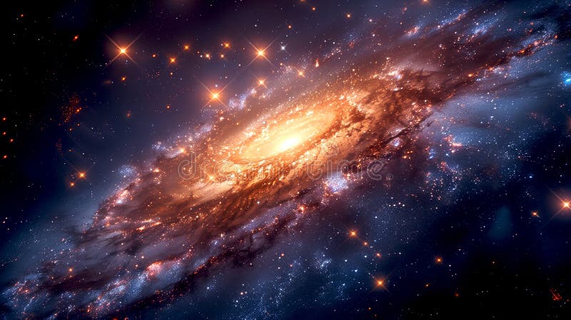 Cosmos, Space and Spiral Universe Galaxy on Darkbackground with Light ...