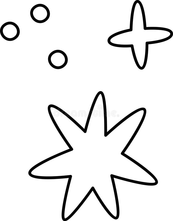 Cosmos Stars Outline stock vector. Illustration of sparkle - 302128023