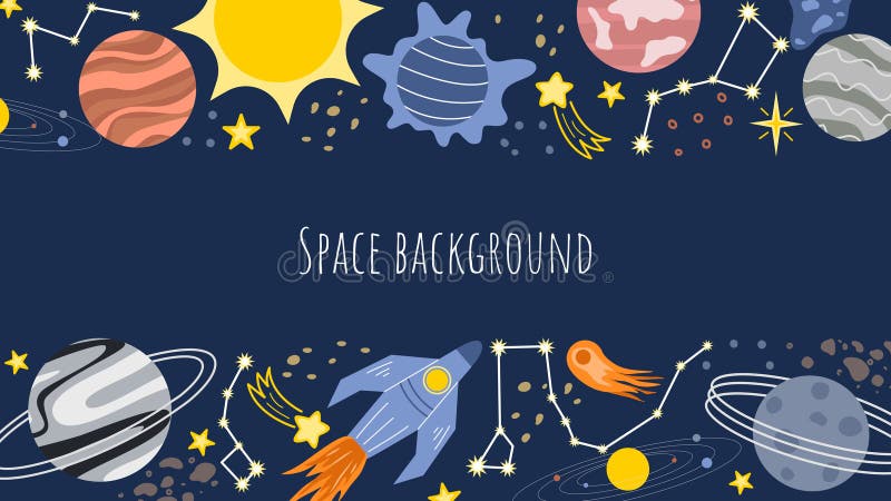 Cosmos Template with Space for Text Stock Vector - Illustration of ...