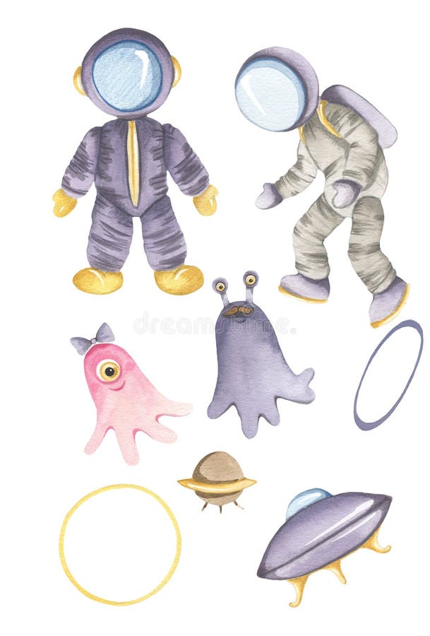 Cosmos Theme Objects Set. Planets and Outer Space Things. Stock ...