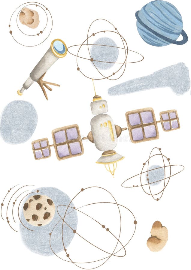 Cosmos Theme Seamless Pattern. Planets and Outer Space Things. Stock ...