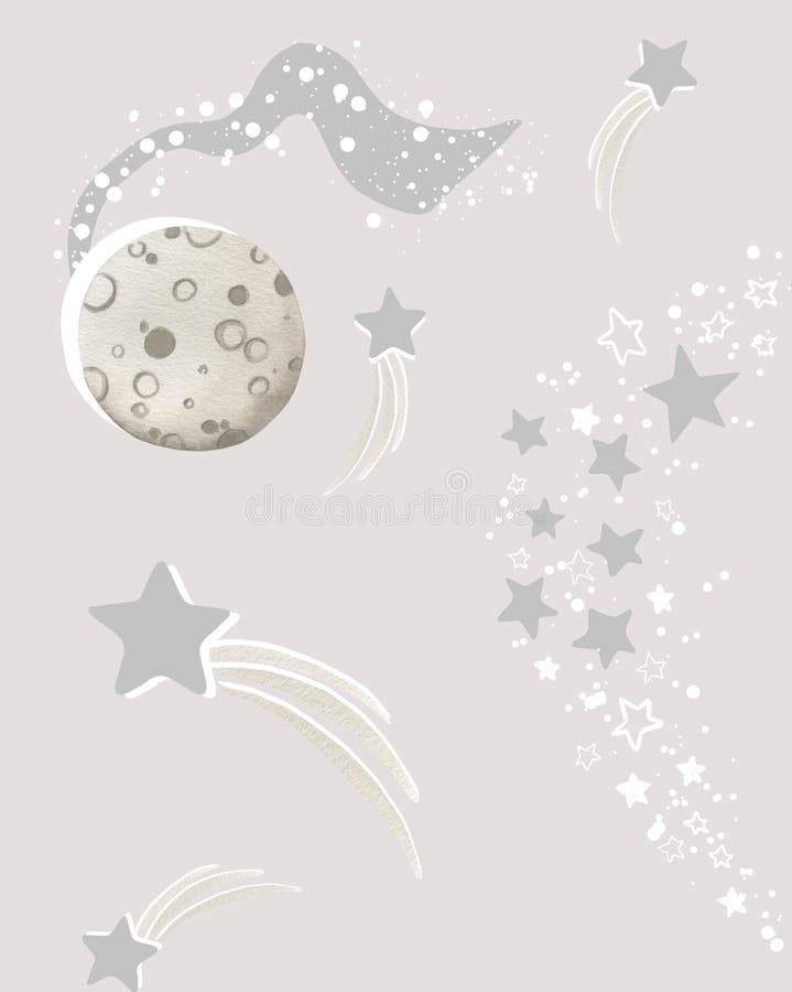 Cosmos Theme Seamless Pattern. Planets and Outer Space Things. Stock ...