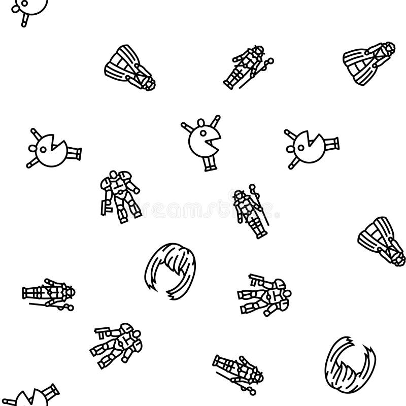 Cosplay Comic Movie Anime Seamless Pattern Vector Stock Vector ...