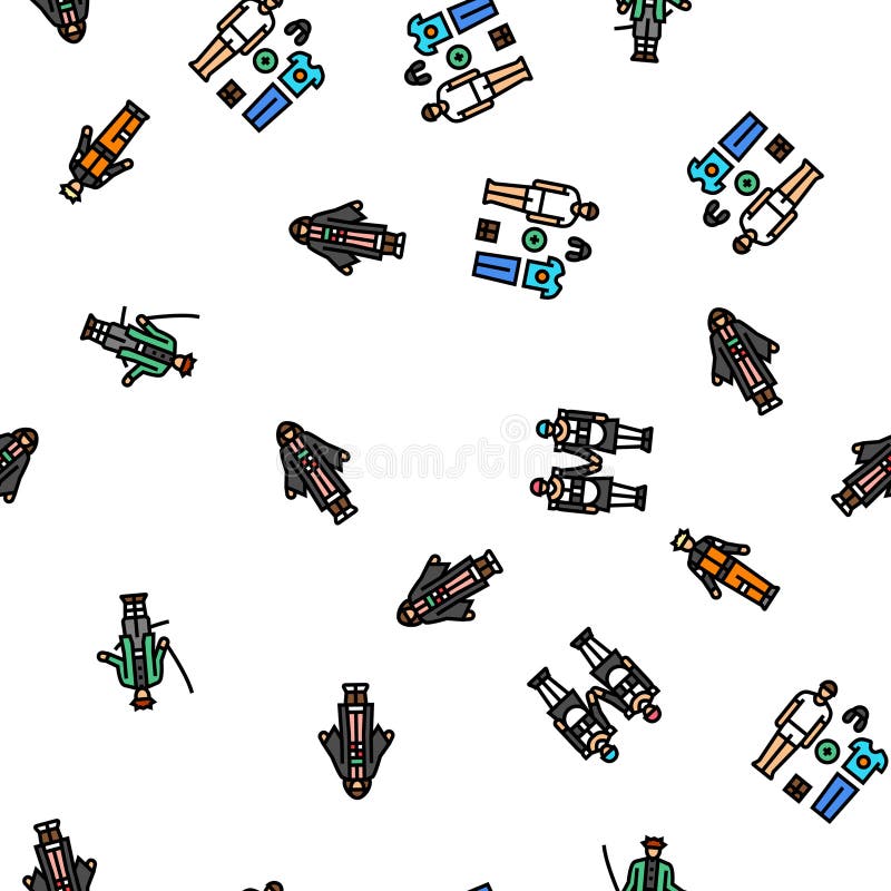 Cosplay Comic Movie Anime Seamless Pattern Vector Stock Illustration ...