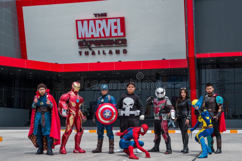 Cosplayer Group are Act in Front of the Marvel Experience Thailand at ...