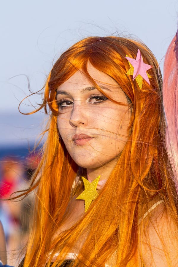 Cosplayer Na Praia De Poetto Imagem de Stock Editorial - Imagem de ...