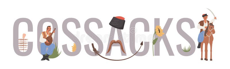 Cossack Flat Concept stock vector. Illustration of icon - 282178748