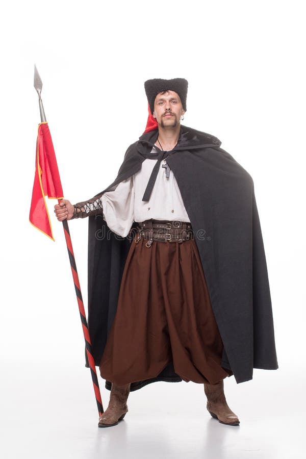 Cossack isolated stock photo. Image of overcoat, isolated - 56675416
