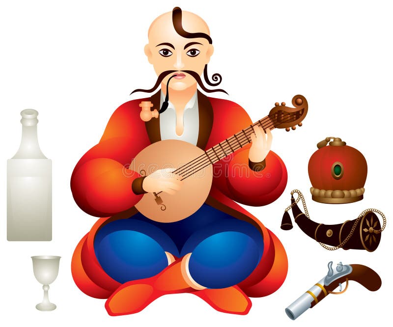 Cossack Mamay, Ukrainian Fol Stock Vector - Illustration of character ...