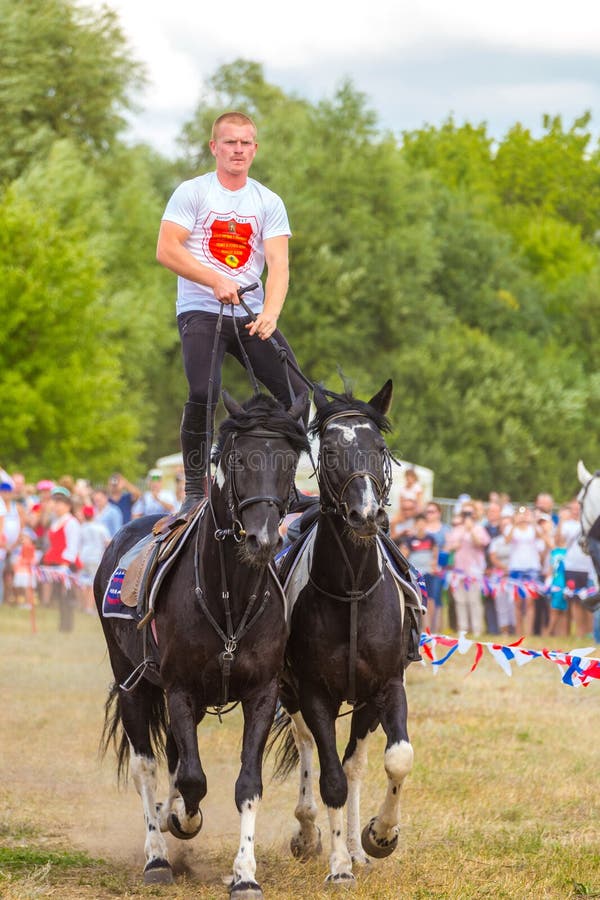 Cossacks Perform Tricks on a Galloping Horse Editorial Stock Image ...