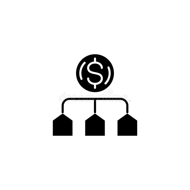Cost Allocation Black Icon Concept. Cost Allocation Flat Vector Symbol ...