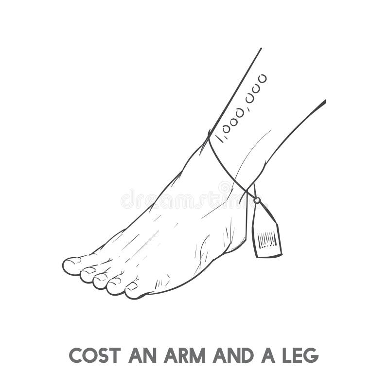 Illustration of Cost an Arm and a Leg Idiom Stock Illustration ...