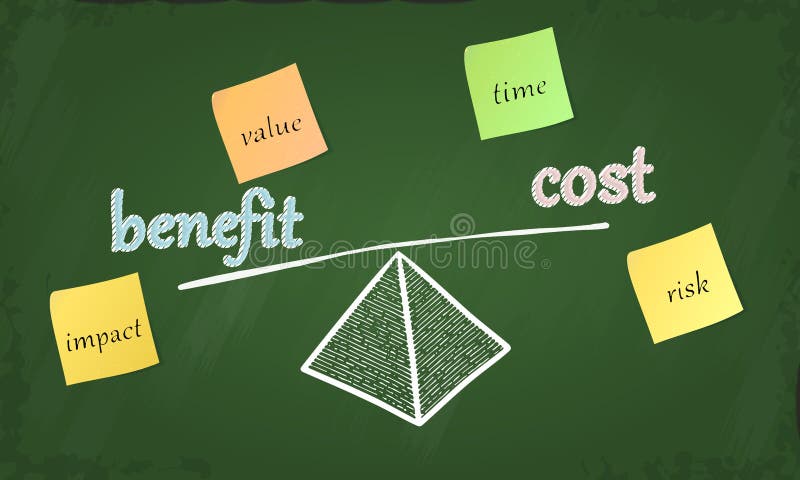 Cost benefit balance stock vector. Illustration of value - 45383402