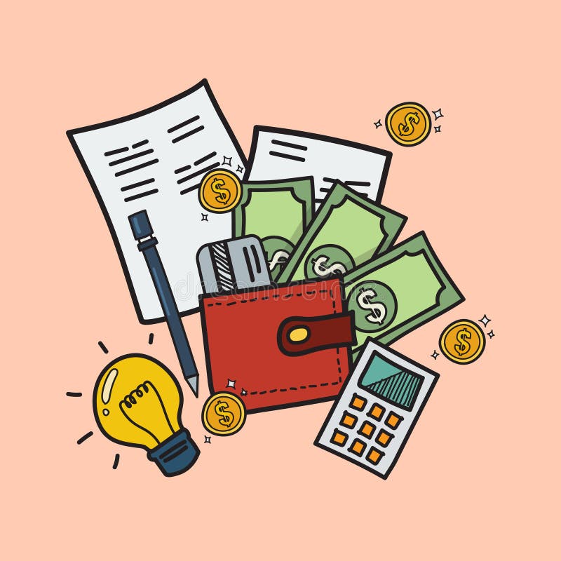 Cost Control Concept in Doodle Style Stock Vector - Illustration of ...