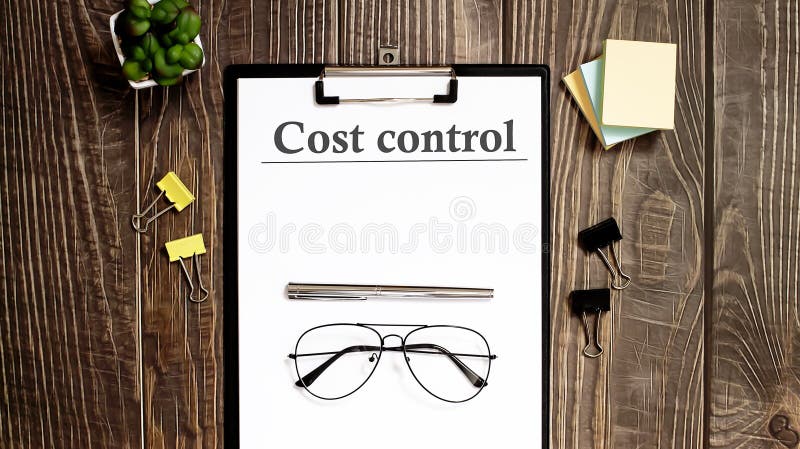 COST CONTROL Text Form on a Wooden Table with Office Tips Stock Image ...