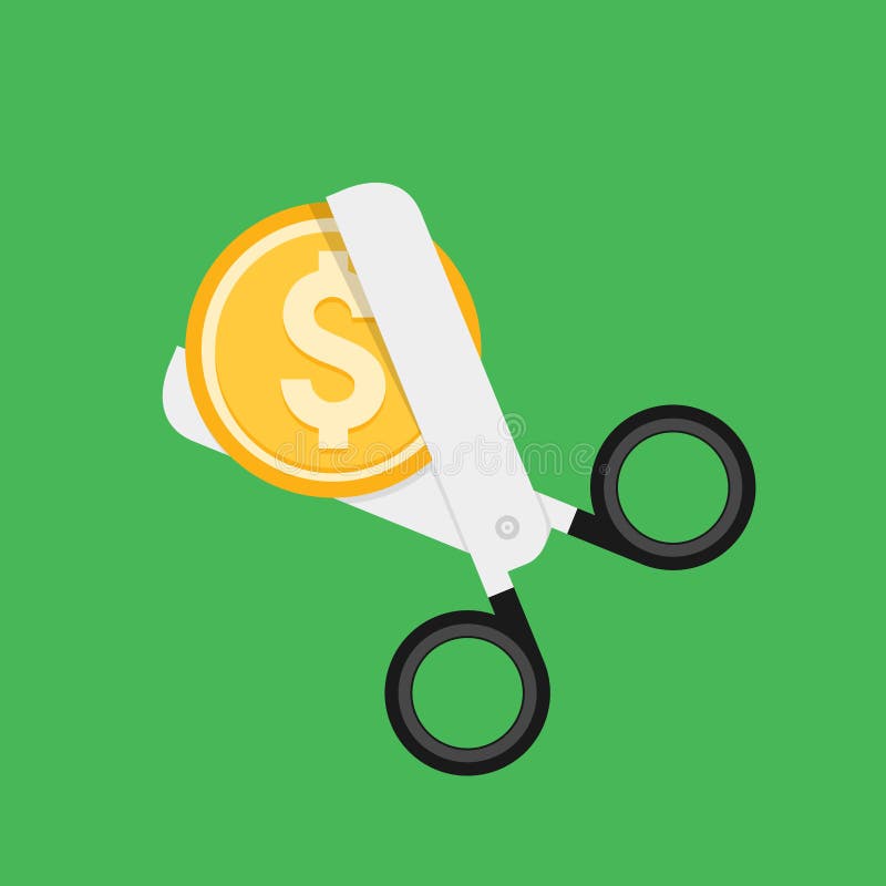 Cost Cut Vector Icon. Price Cheaper Reduce Flat Icon, Reduction Rate ...