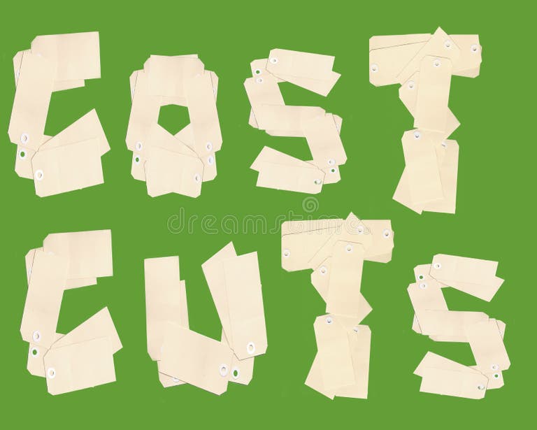 Cost Cuts Letters from Tags Stock Illustration - Illustration of budget ...