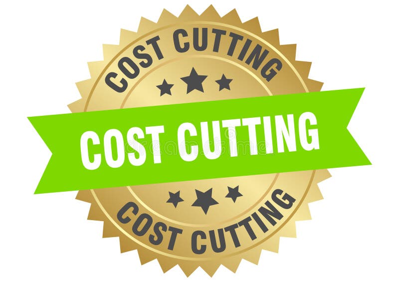 Cost Cutting. Cost Cutting Round Green and Gold Label Isolated on ...